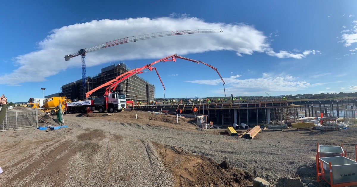 Slab poured today for The Waterfront Tavern, Shell Cove