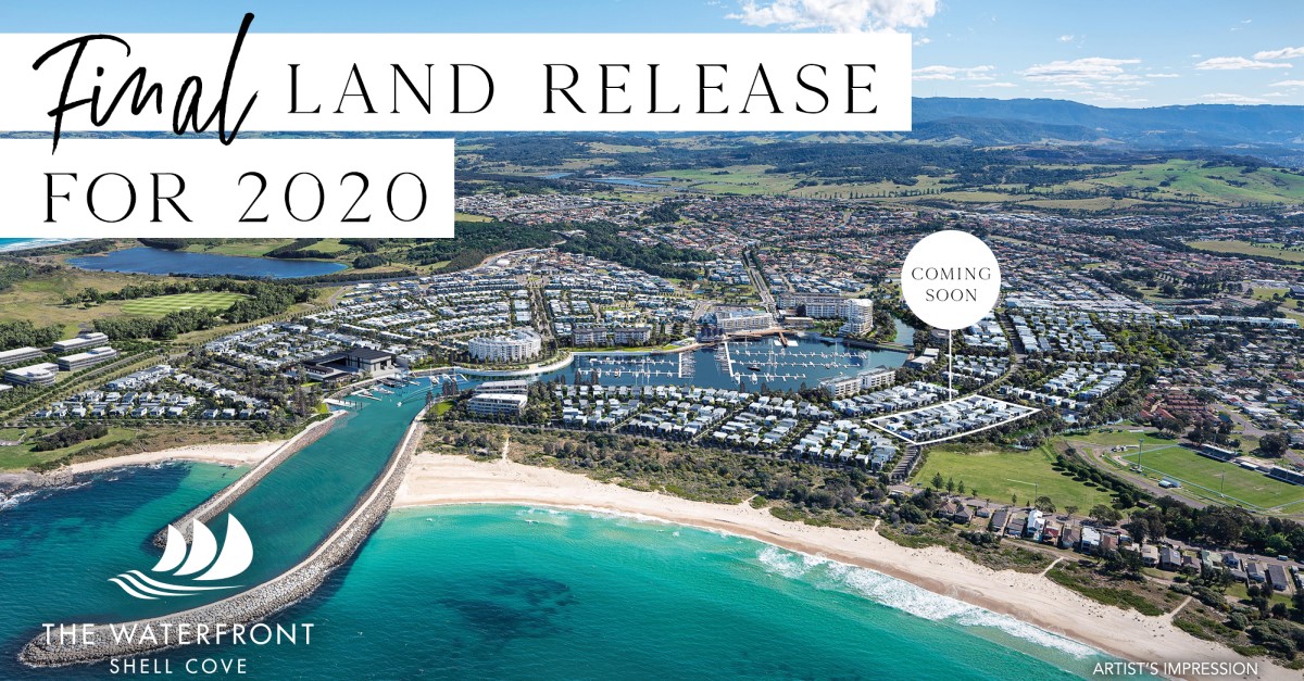 New land opportunities coming soon to The Waterfront, Shell Cove