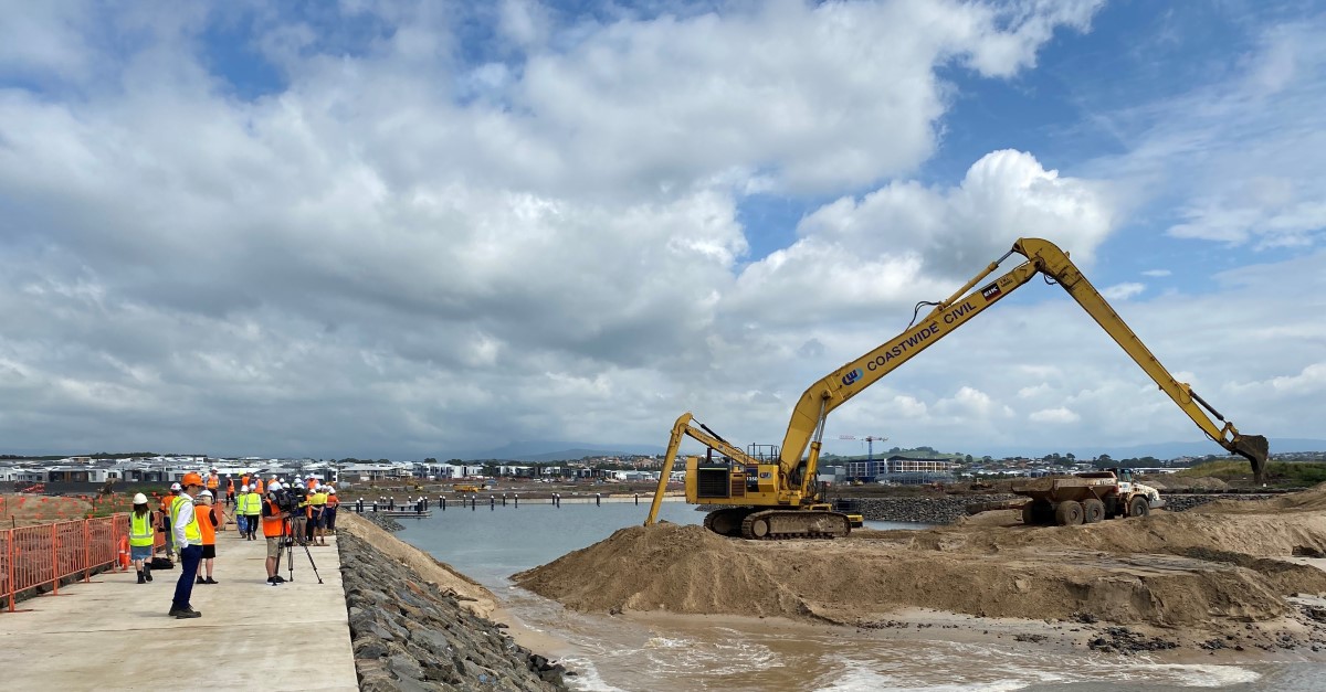Shell Cove boat harbour opens to the ocean